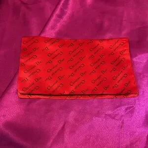 Dior | Bags | Christian Dior Red And Black Pouch | Poshmark